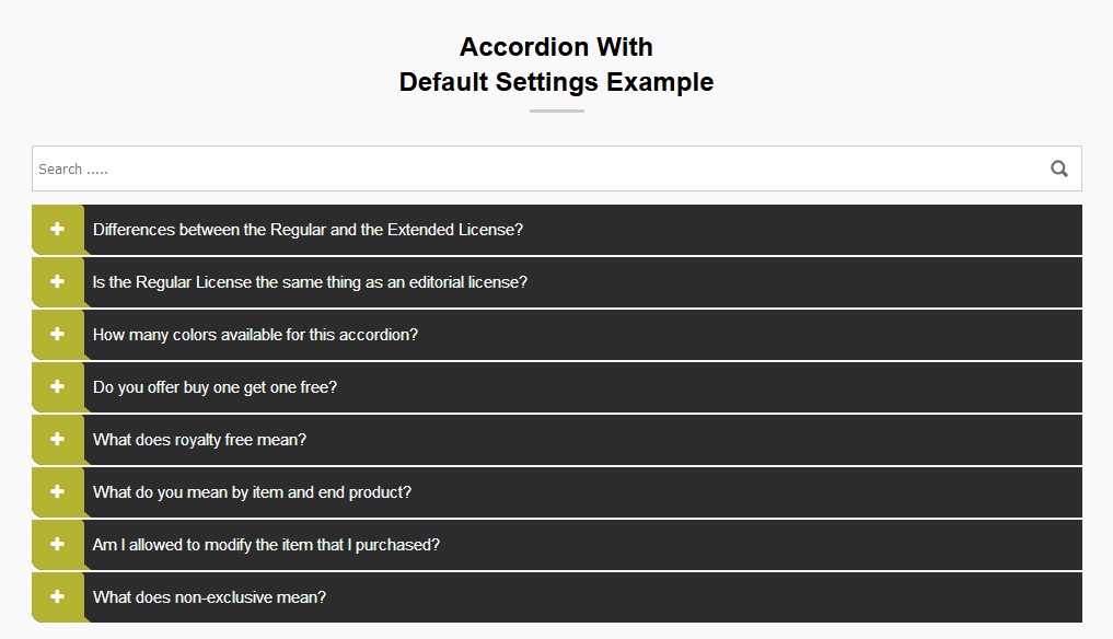 Ultimate Searchable Accordion - WPBakery Page Builder Addon by xenioushk